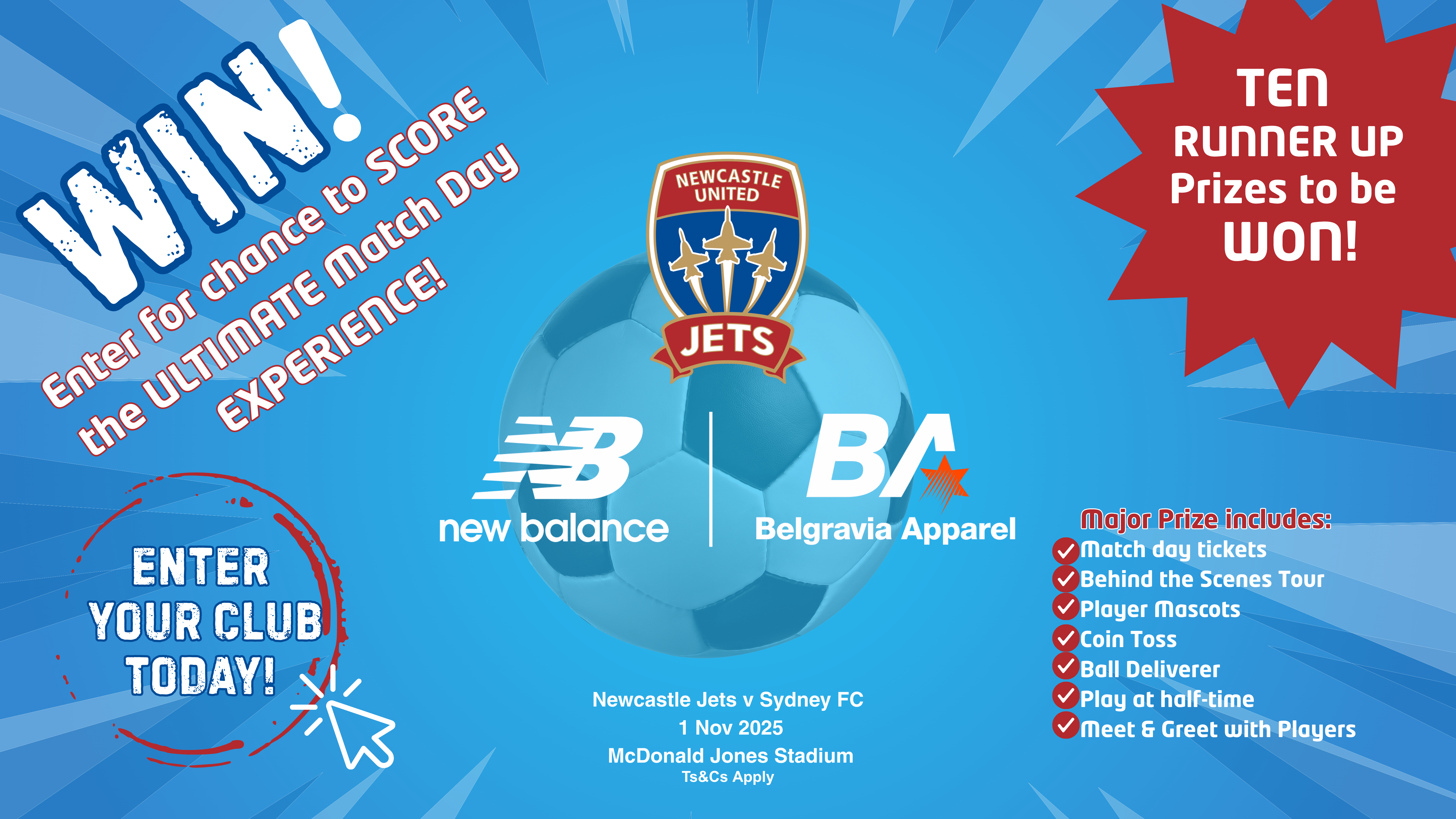 VIP MATCH DAY EXPERIENCE - COMMUNITY CLUBS - Newcastle Jets